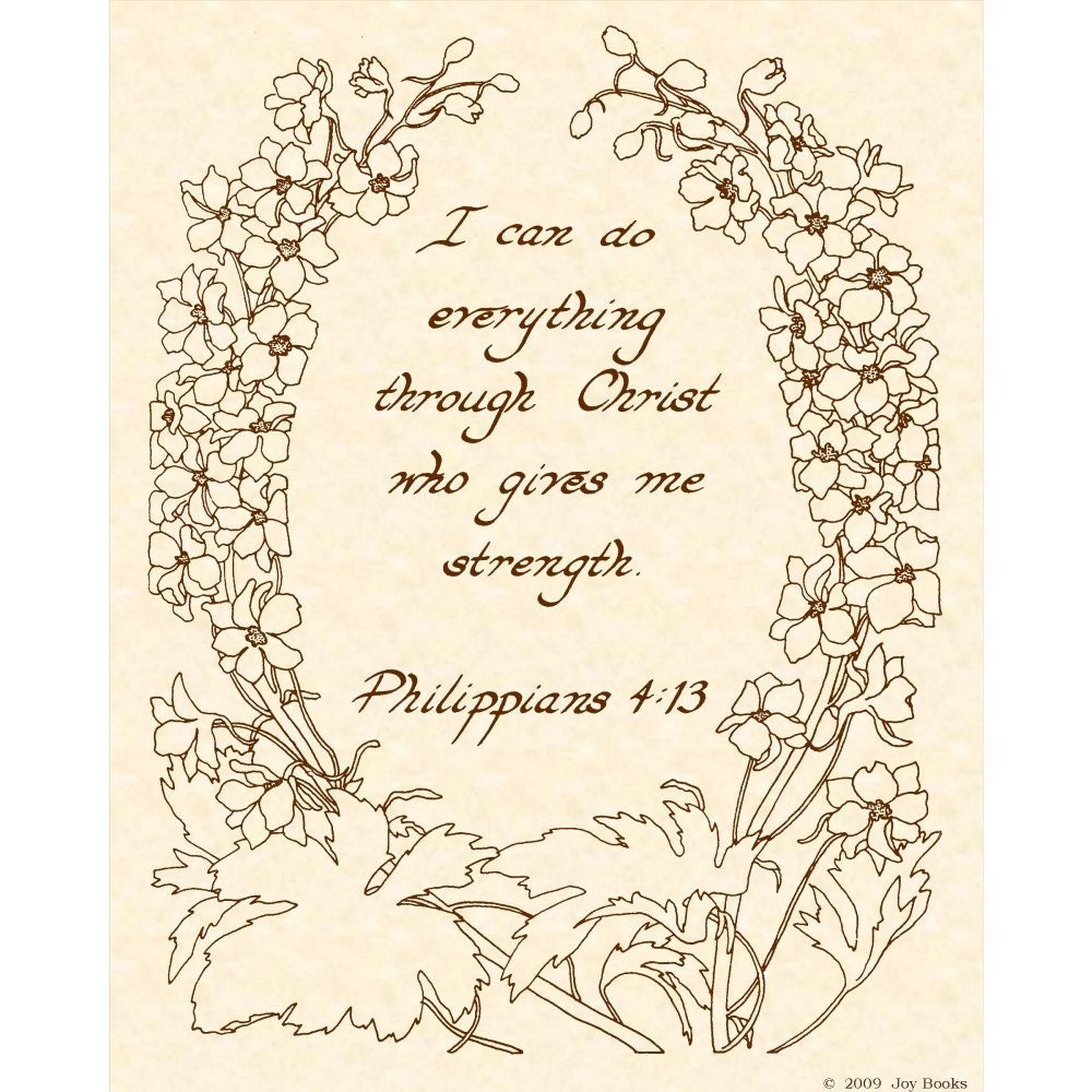 PHILIPPIANS 4:13 8 X 10 Calligraphy Art Print | Etsy