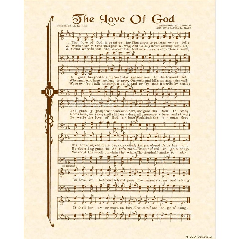 The LOVE of GOD Christian Home & Office Decor Matted Hymn Wall - Etsy