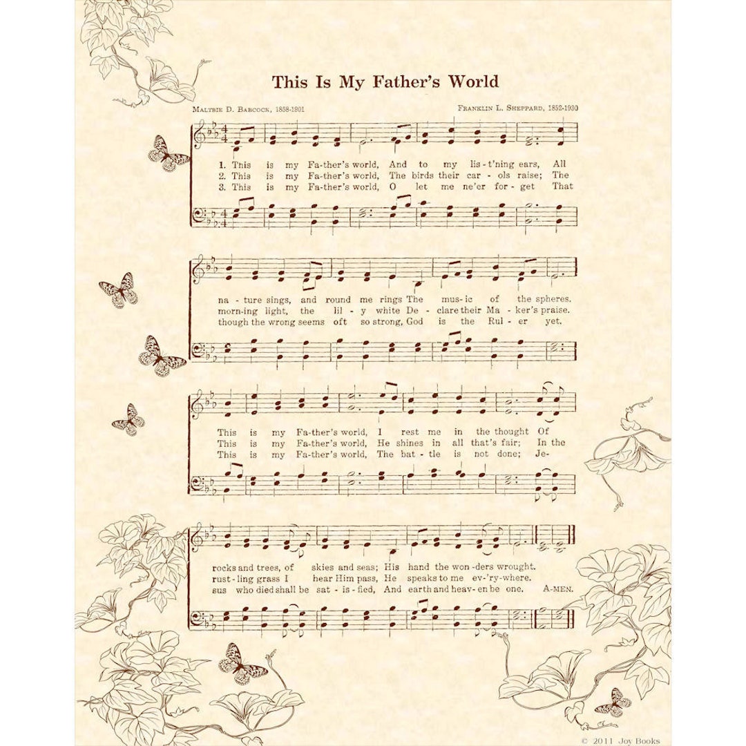 THIS is My FATHER'S World - Hymn on Parchment - Christian Home & Office ...
