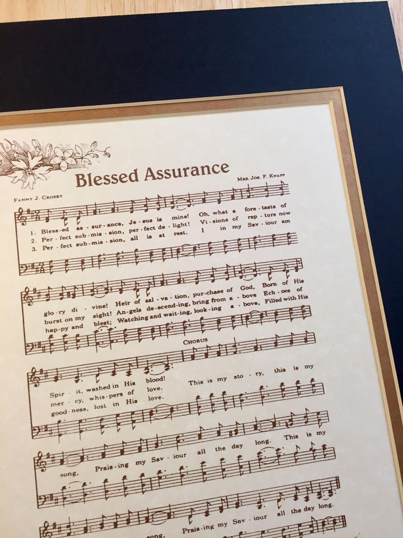 BLESSED ASSURANCE Hymn Wall Art Christian Home & Office Decor | Etsy