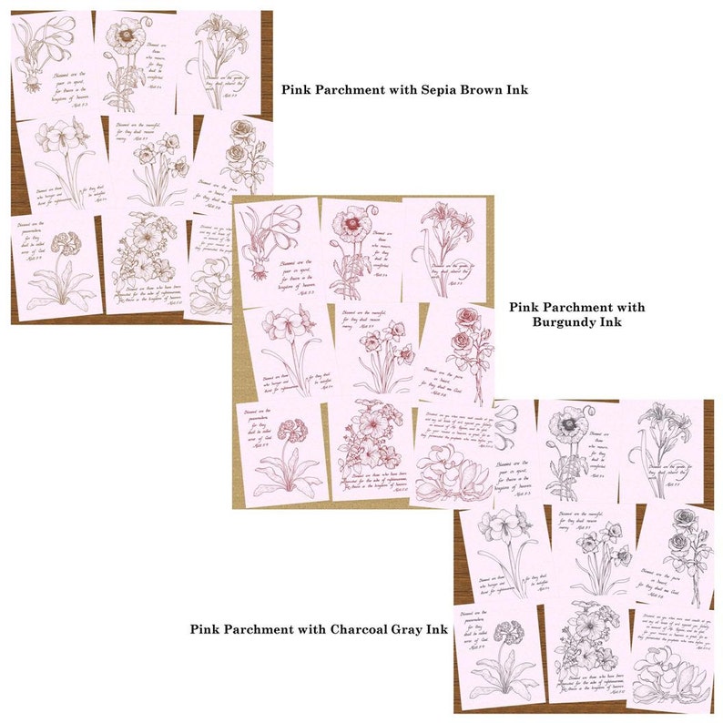 THE BEATITUDES 9 Piece Set of Hand Written Calligraphy Art Prints ...