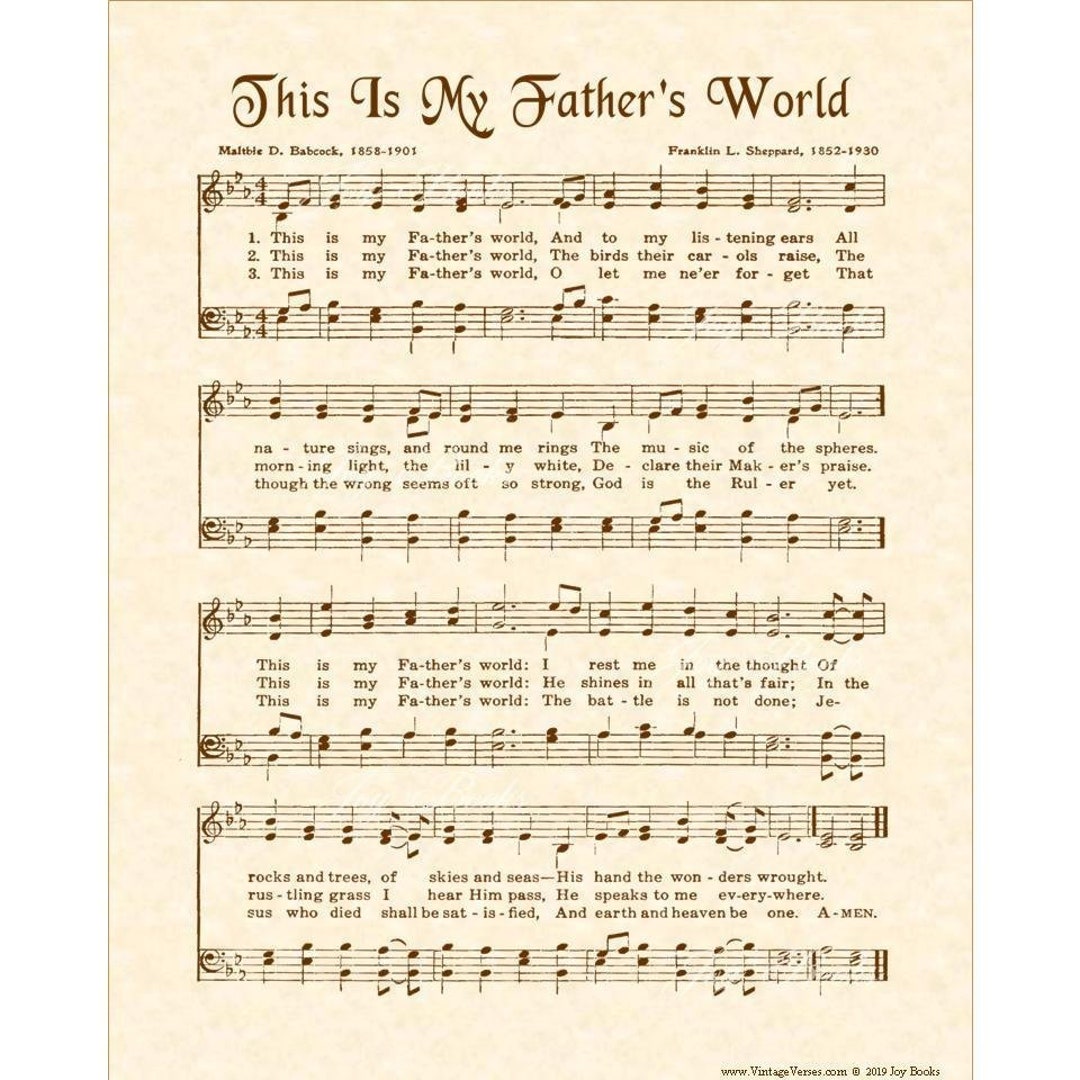 THIS is My FATHER'S World - Hymn Wall Art - Christian Home & Office ...