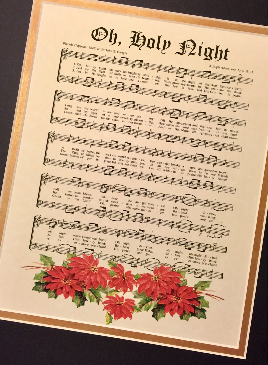 Oh HOLY NIGHT AKA Oh Night Divine Christmas Carol Christian Holiday ...