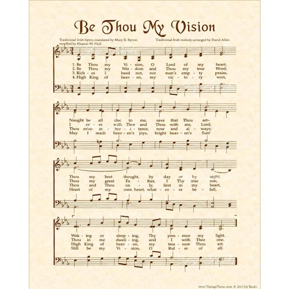 BE THOU My VISION 8X10 Antique Hymn on Parchment Art Print - Etsy
