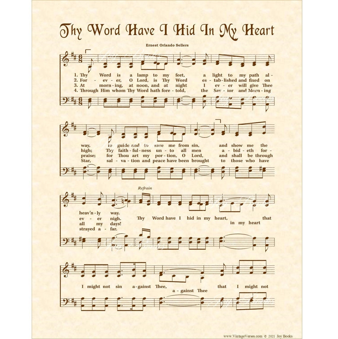 Thy Word Have I Hid In My Heart Christian Home & Office Decor | Etsy