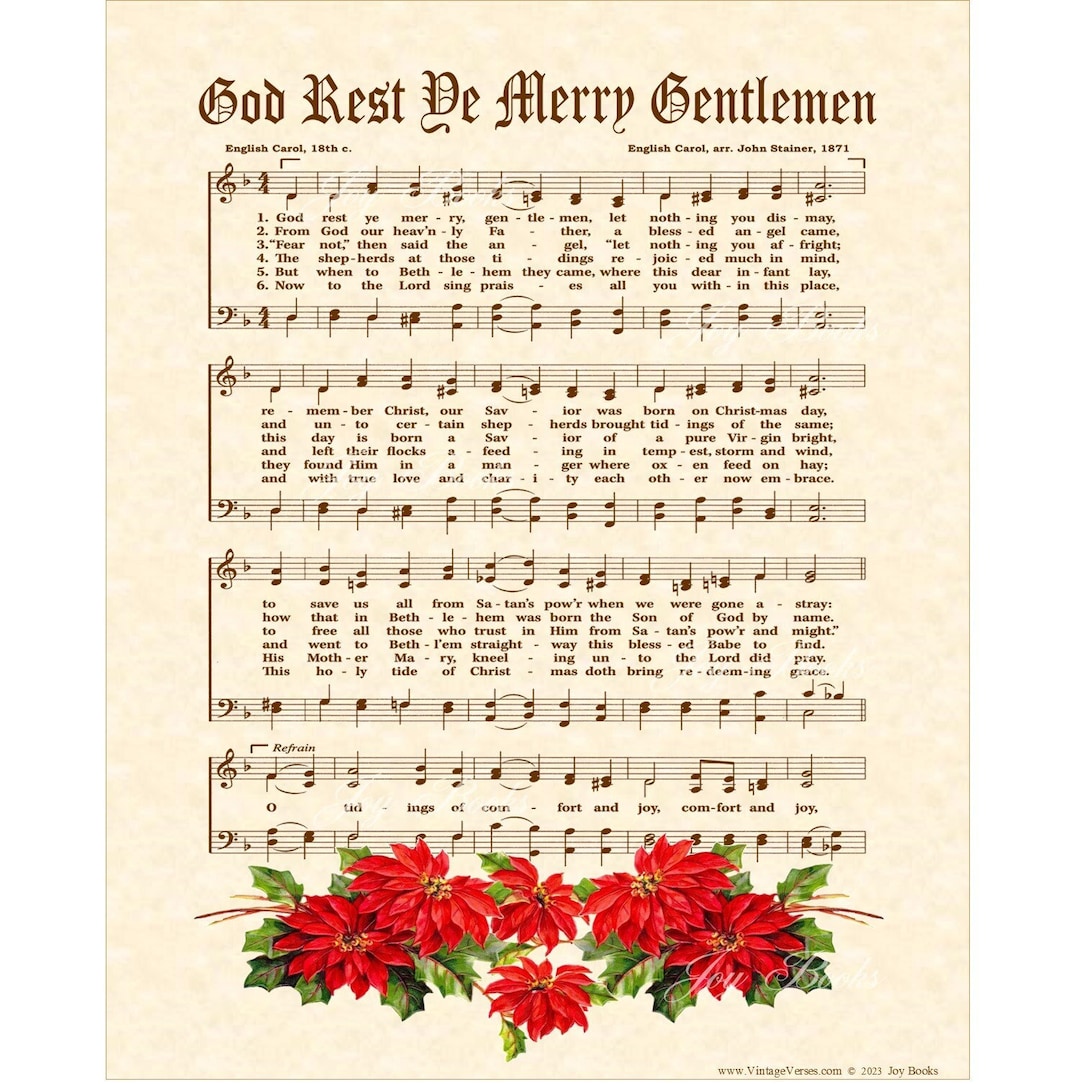 God Rest Ye Merry Gentlemen Christian Home & Office Decor - Etsy