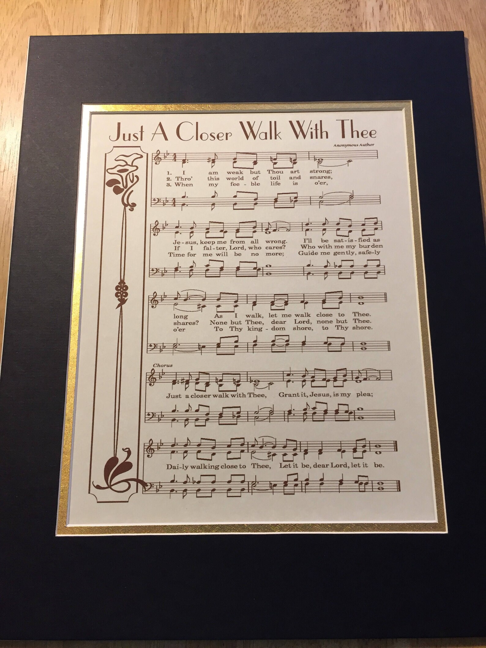 Just A Closer Walk With Thee Hymn Wall Art Custom Etsy