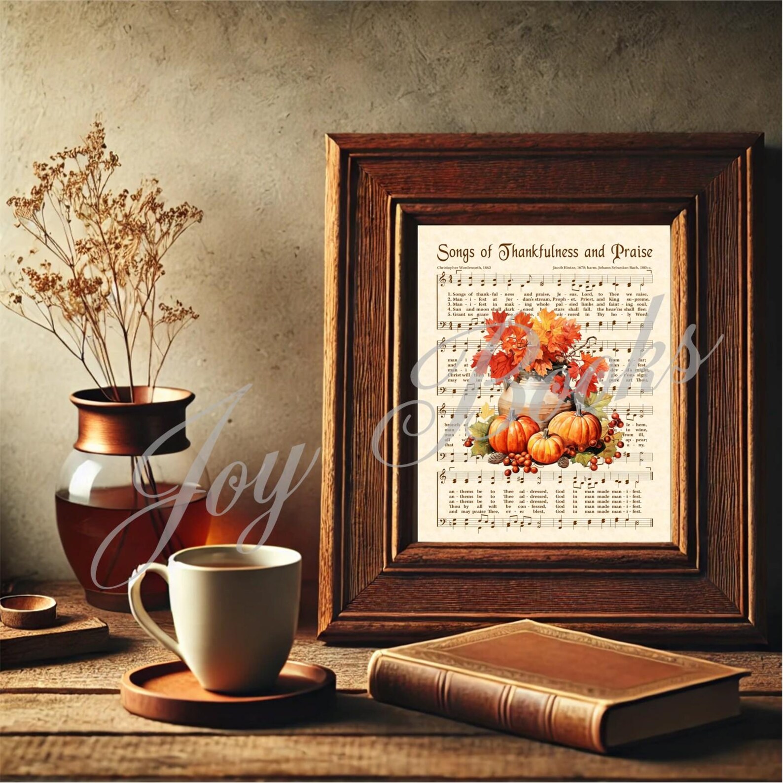 Songs of Thankfulness and Praise Christian Home or Office Decor Sheet ...