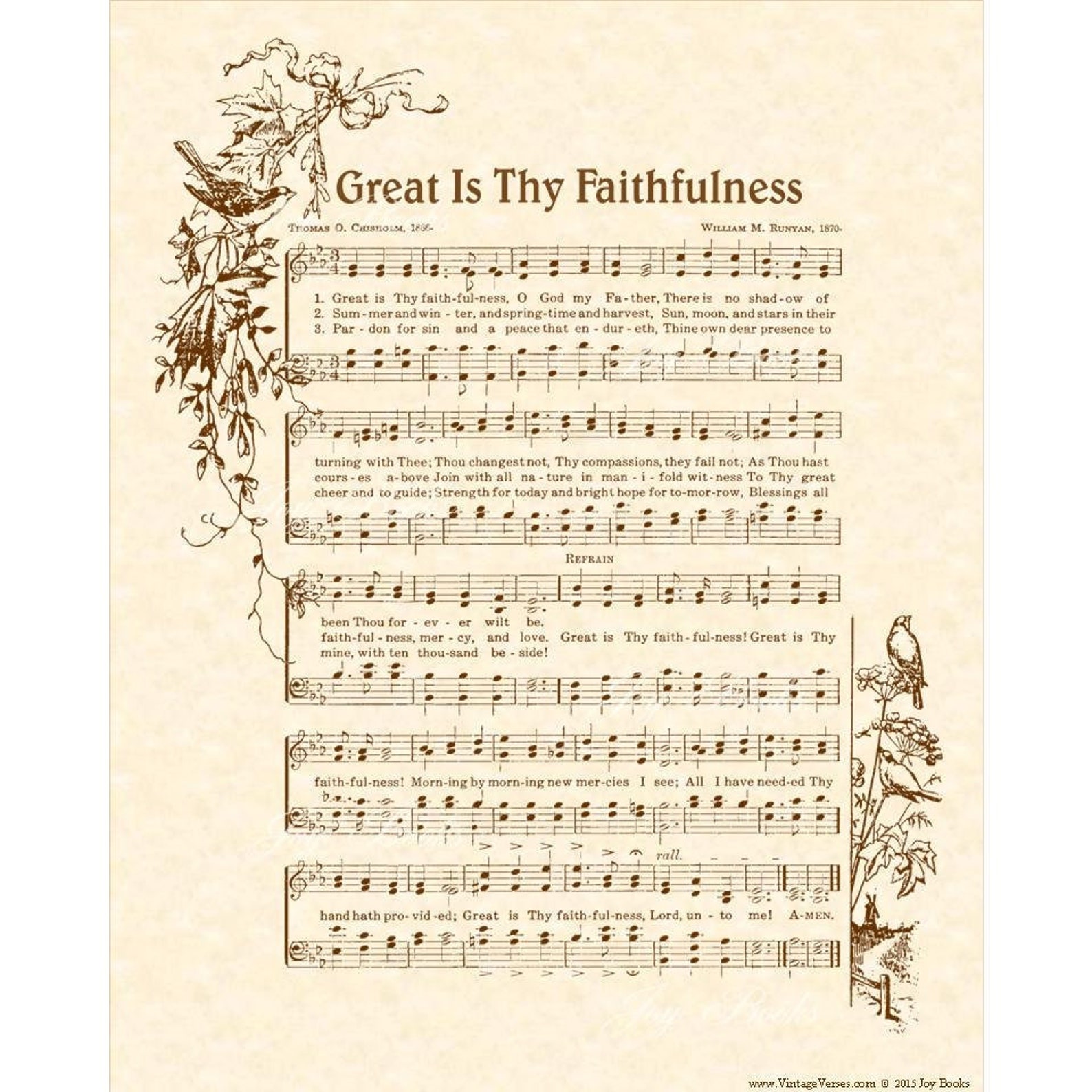 GREAT is THY FAITHFULNESS - Hymn Wall Art Christian Home & Office Decor ...