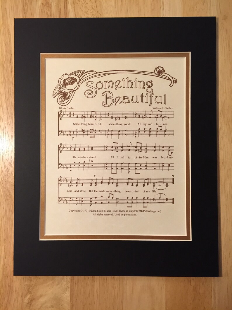 SOMETHING BEAUTIFUL - Christian Home & Office Decor- Hymn Wall Art ...