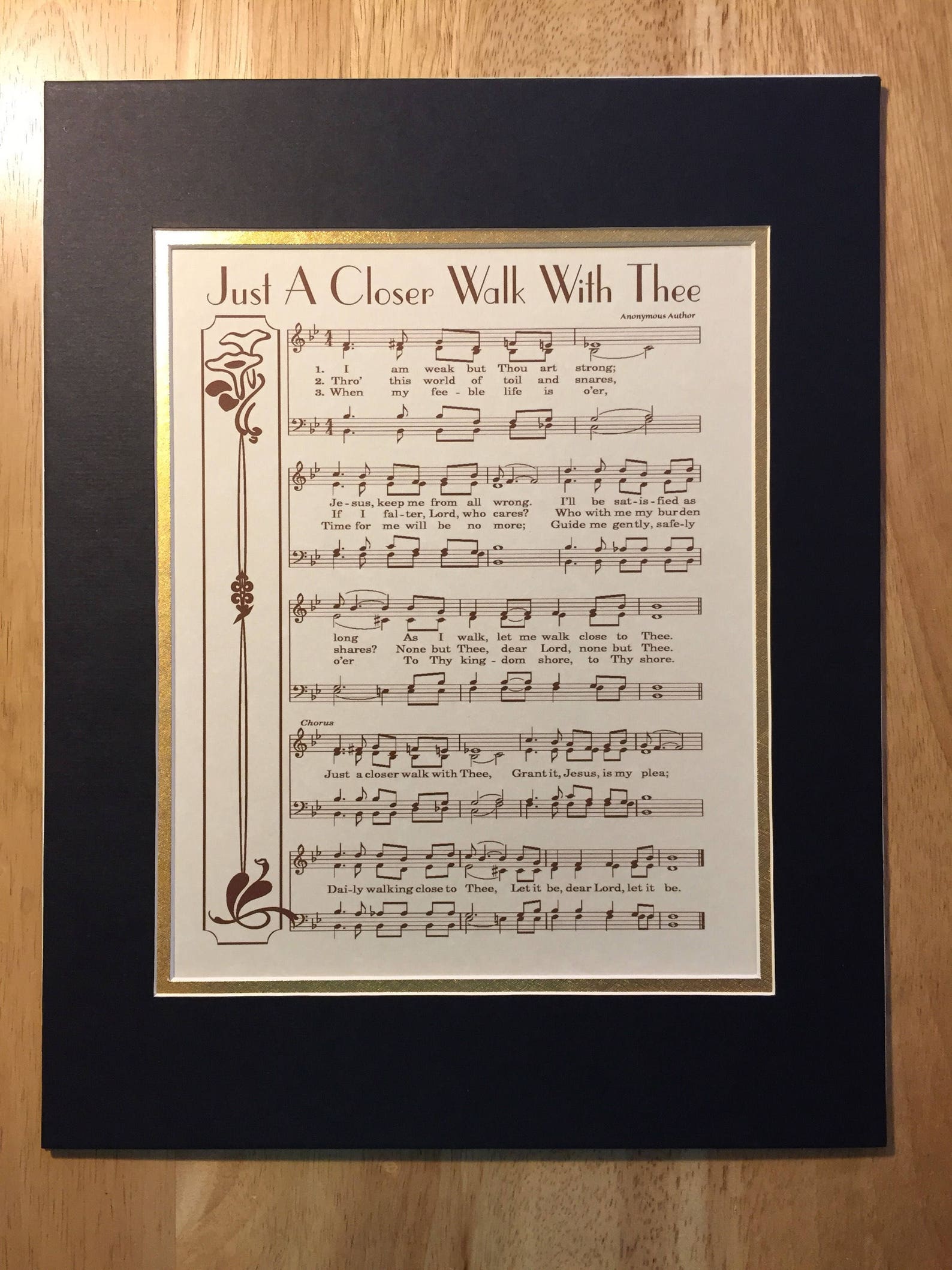 JUST A CLOSER Walk With THEE - Hymn Wall Art - Custom Christian Home ...
