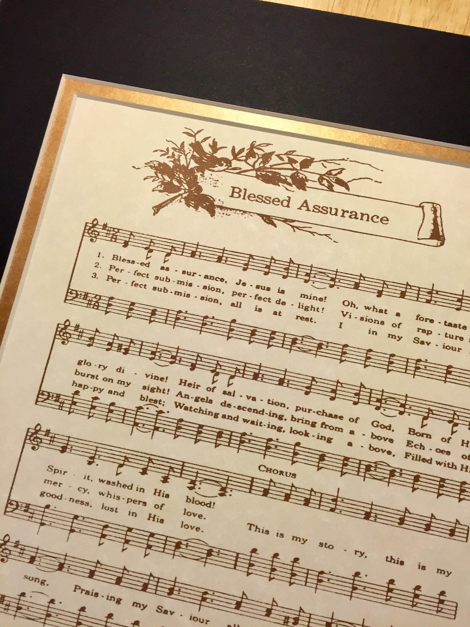 BLESSED ASSURANCE Hymn Wall Art Christian Home & Office Decor - Etsy