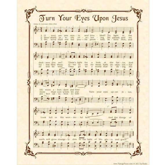Hymn Coloring Page Turn Your Eyes Upon Jesus - Educational Images ...