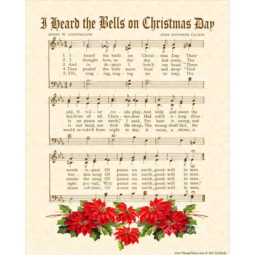 I HEARD THE BELLS on Christmas Day Christian Home Decor Sheet Music ...