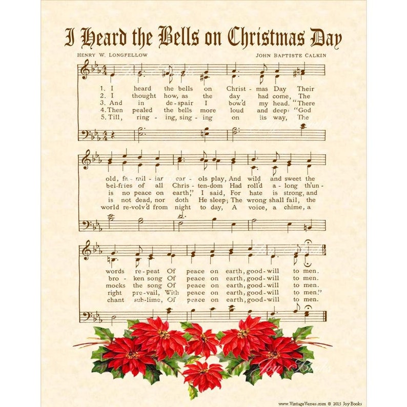 I HEARD THE BELLS on Christmas Day Christian Home Decor Sheet - Etsy