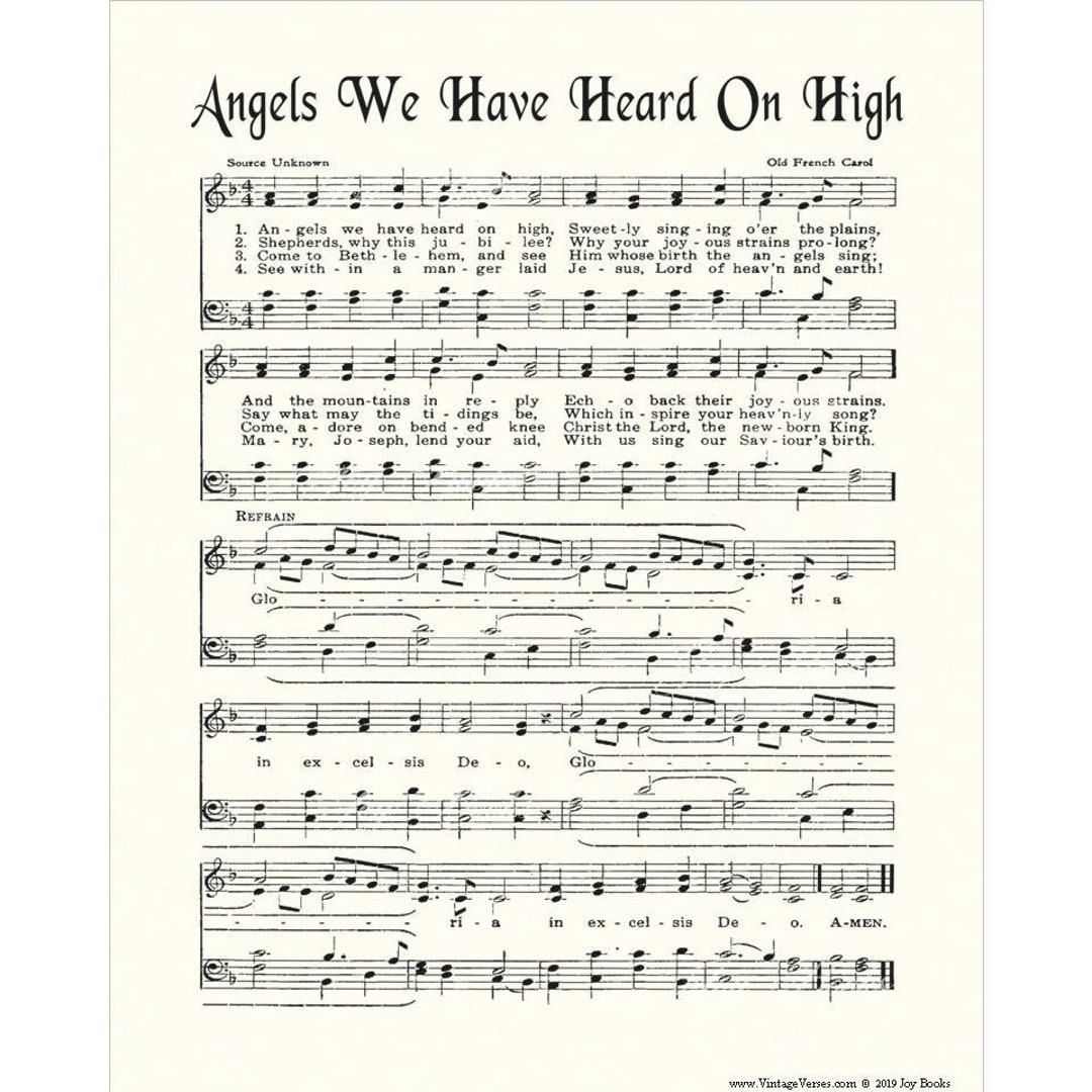 ANGELS We Have HEARD on HIGH Hymn Art Custom Christian Home Decor ...