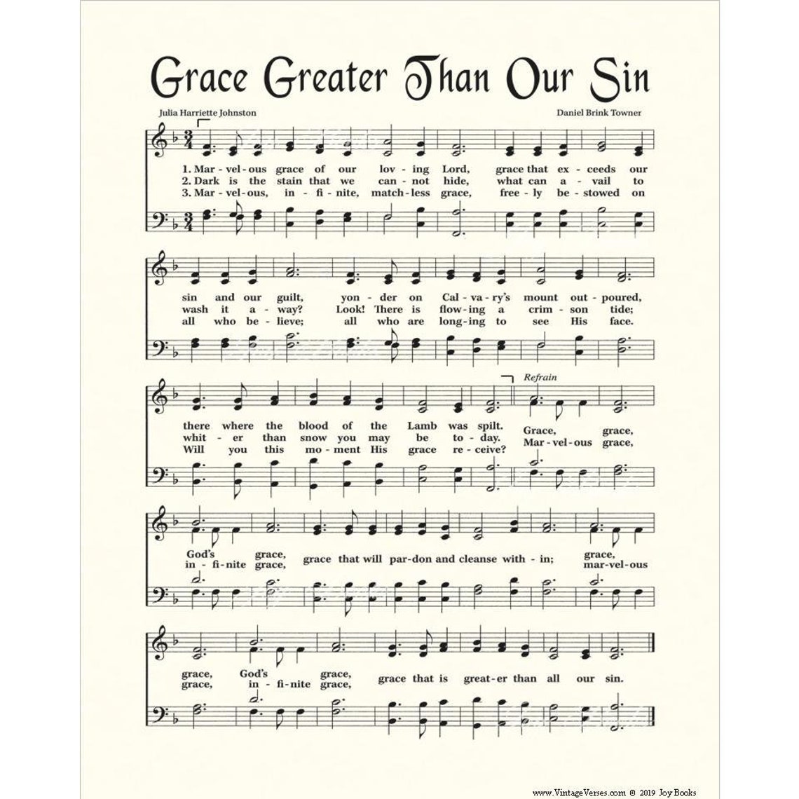 GRACE GREATER THAN Our Sin Christian Home & Office Decor - Etsy