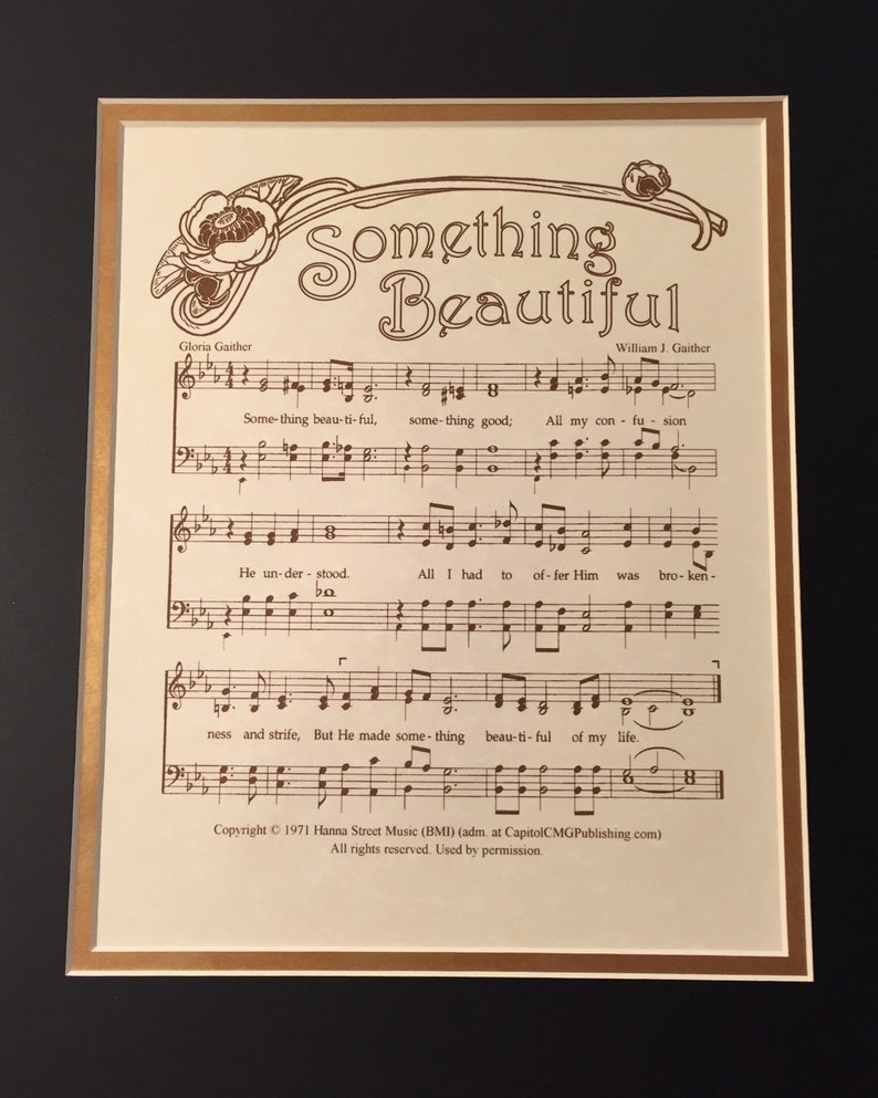 SOMETHING BEAUTIFUL - Christian Home & Office Decor- Hymn Wall Art ...