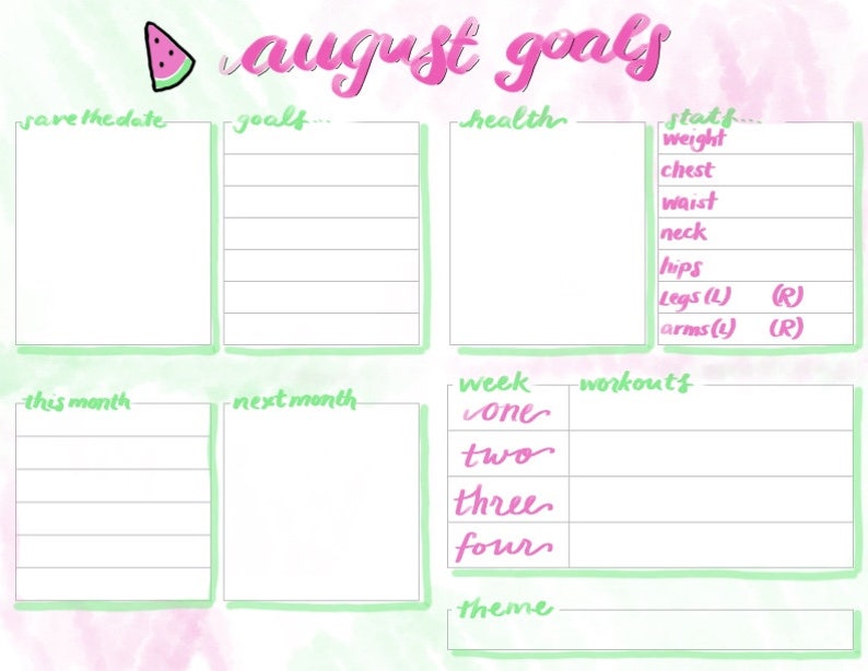 August Digital Bullet Journal Planner Template Pages for - Etsy