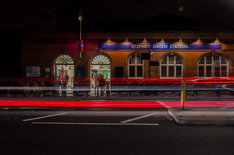 Stepney Green Station at Night London Underground Photography Print - Etsy