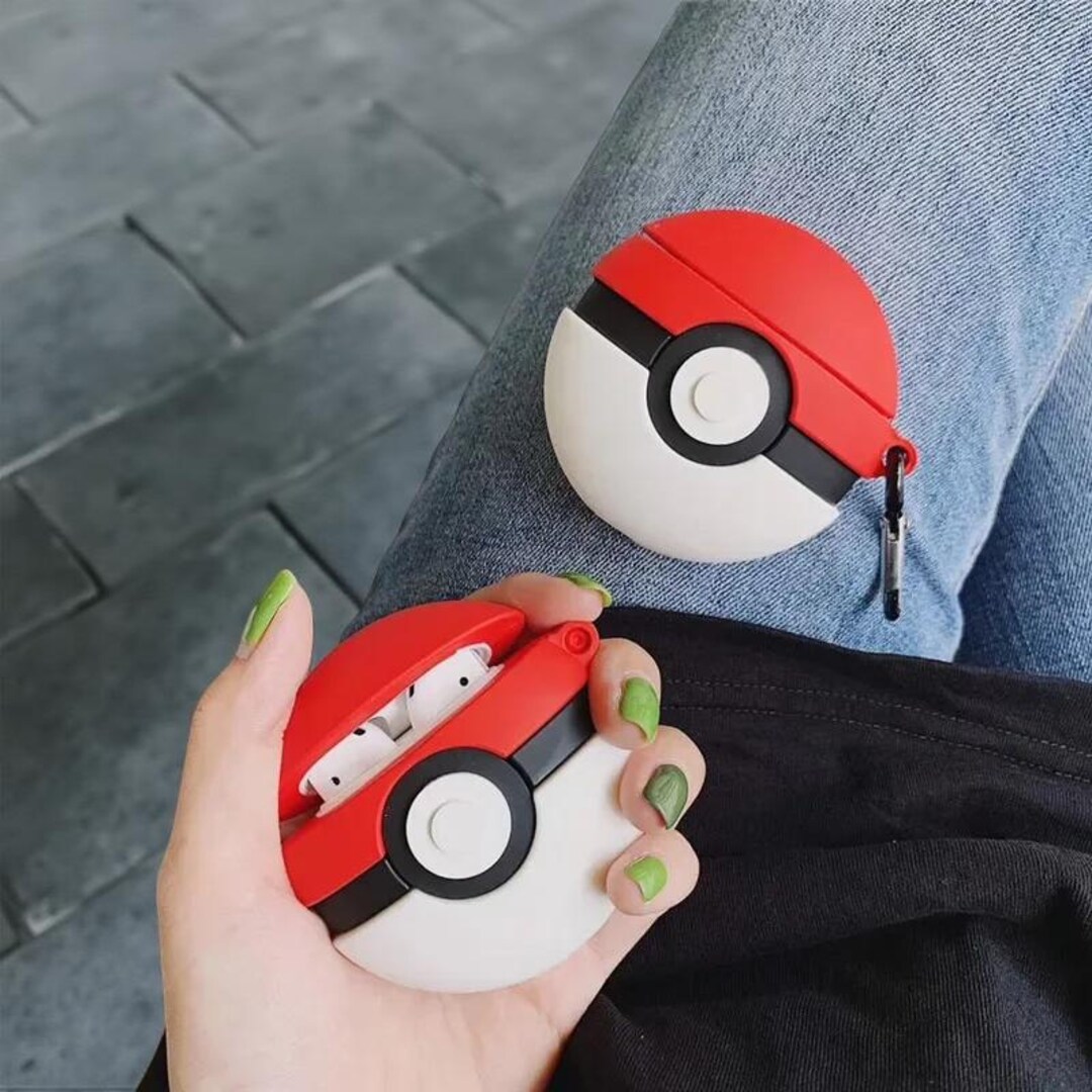 Pokemon Poke Ball Airpods Case | Red Anime Silicone Cover for Airpods 1 ...