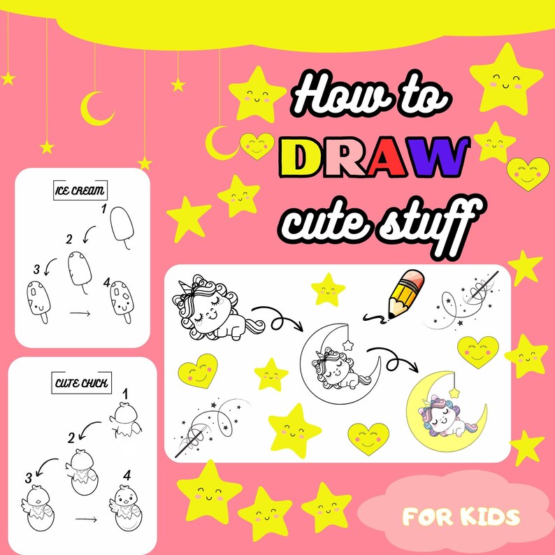 Activity Book How to Draw Cute Stuff for Kids - Etsy