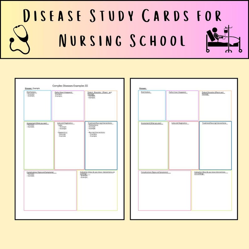 Disease Study Template for Nursing Students - Etsy