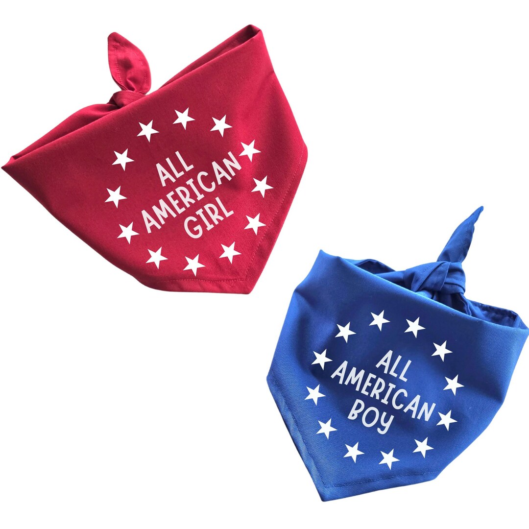American Flag Dog Bandana: 4th of July Cotton Pet Scarf - Etsy