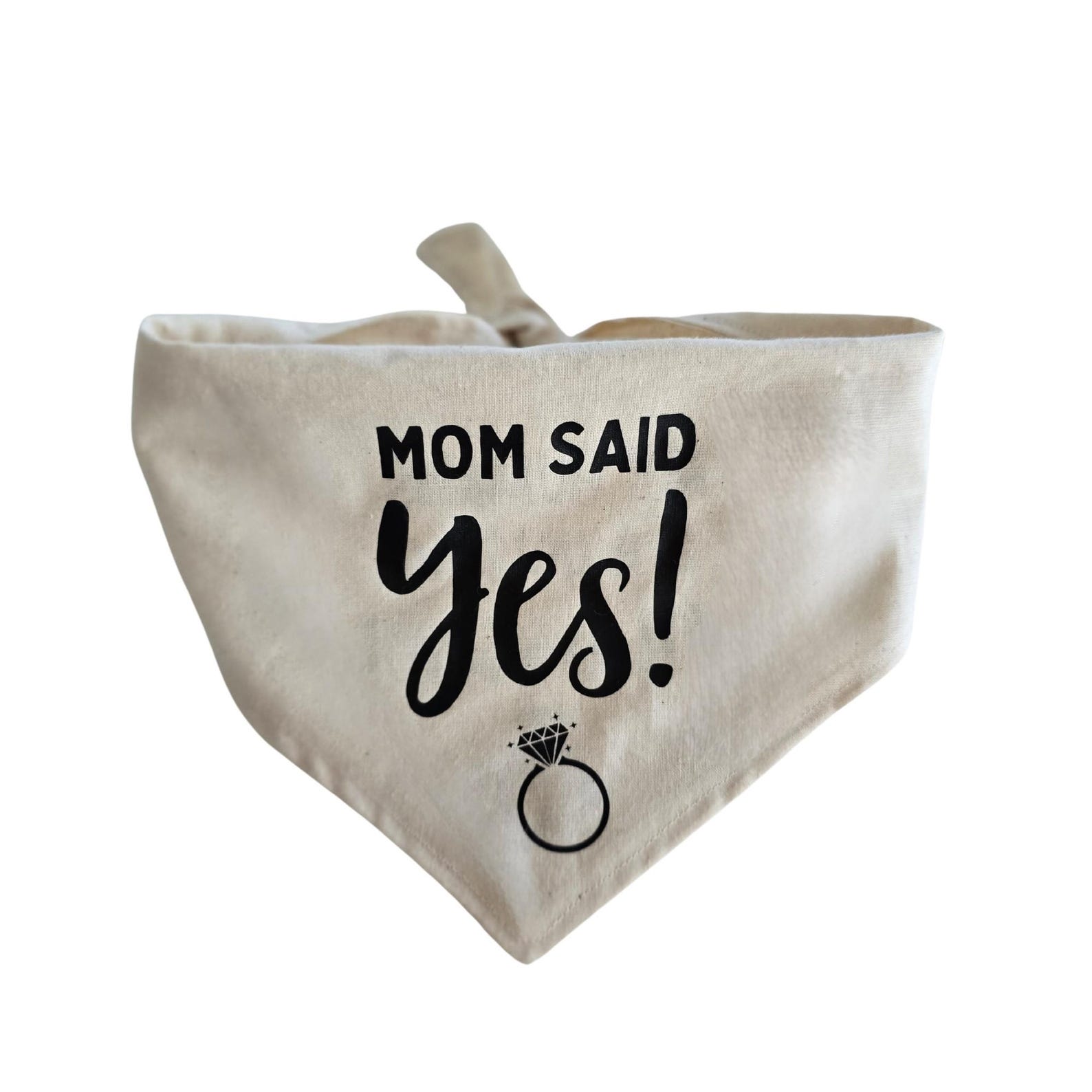 Mom Said Yes Dog Bandana, Engagement Announcement, Bandana for Wedding ...