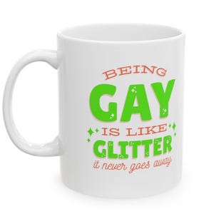 Rainbow Glitter Ceramic Mug, LGBT Pride Coffee Cup, Gay Pride Gift ...