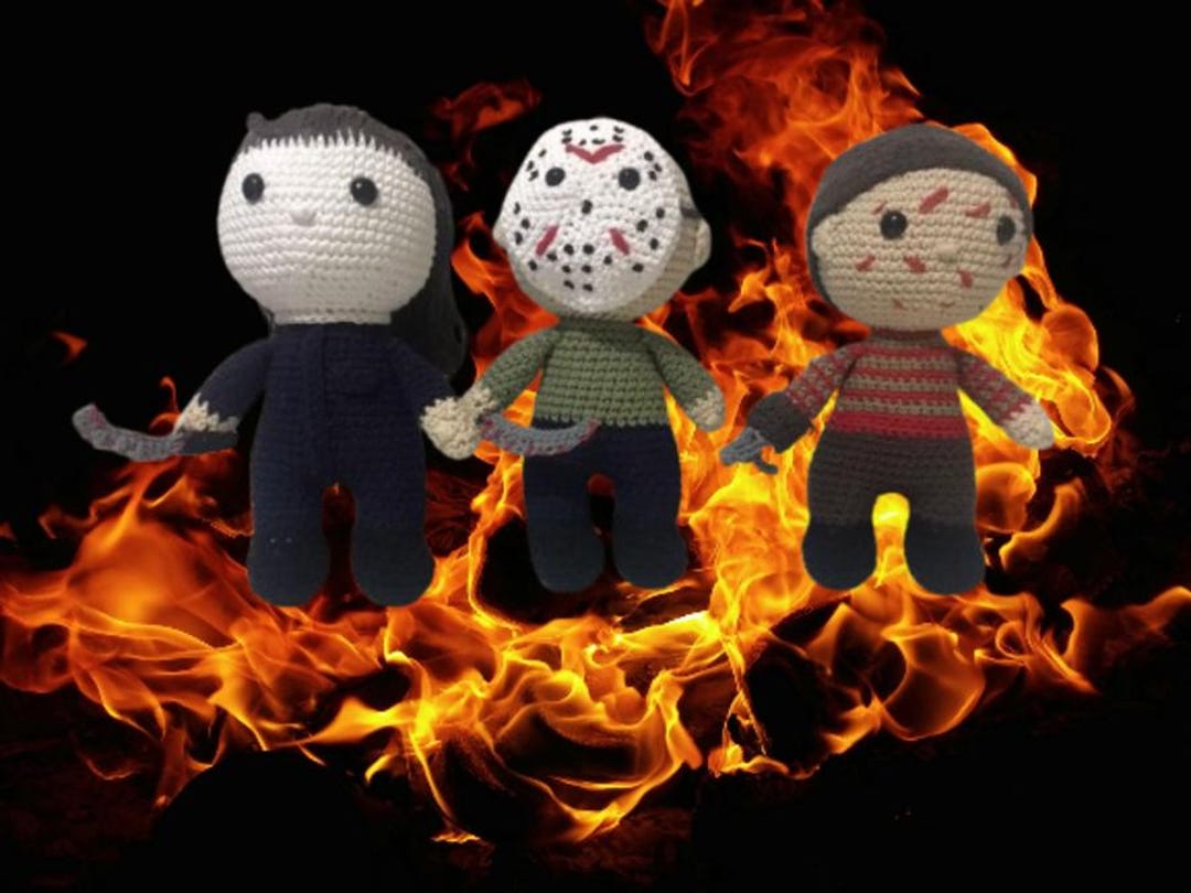 Set of 3 Horror Movie Crochet Dolls Freddy, Jason, Michael Amigurumi ...