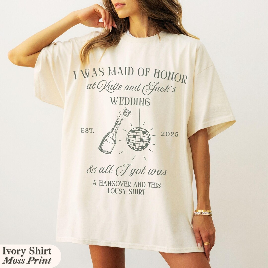 Custom Maid of Honor Shirt Trendy Bachelorette Merch Group Matching Tee ...