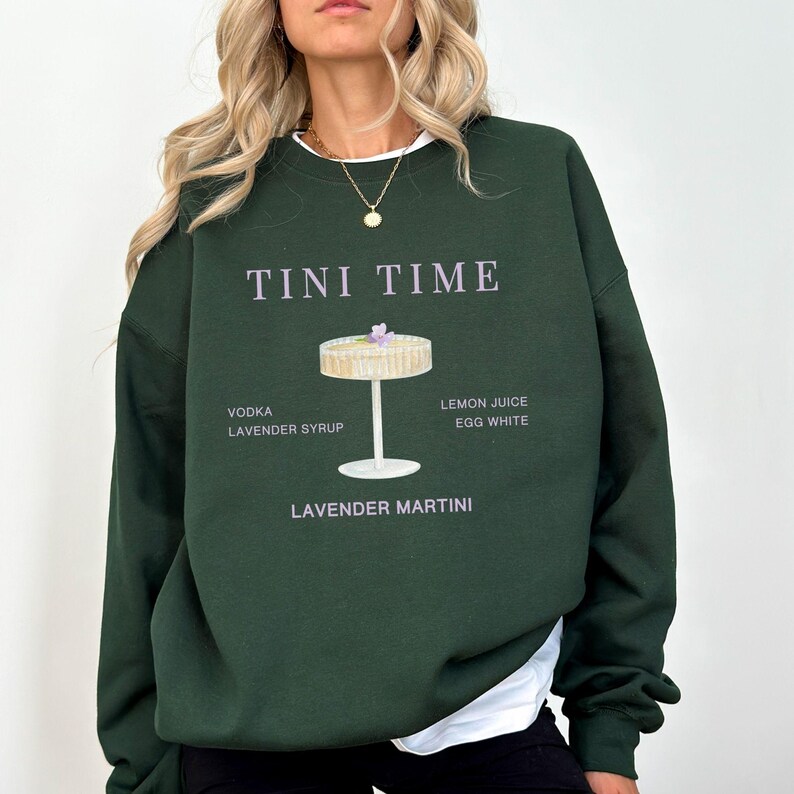 Lavender Martini Sweatshirt, Tini Time, Martini Shirt, Espresso ...