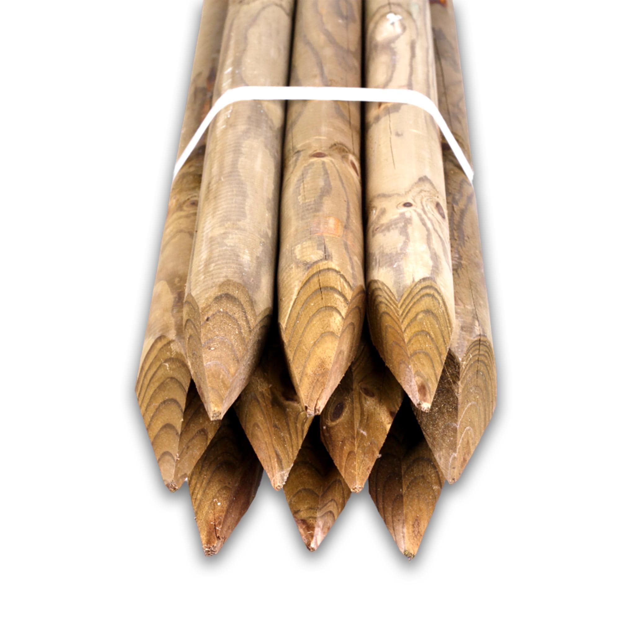 10 Paket angespitzte Holzpfähle KDI imprägniert – Rundpfosten Nadelholz ...
