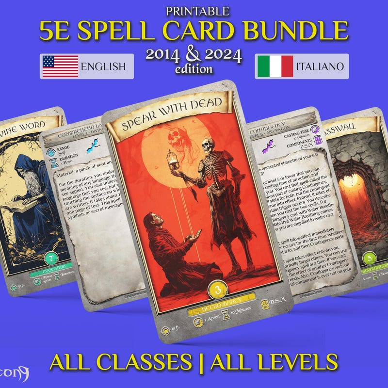 2024 Dnd Spell Cards - Etsy