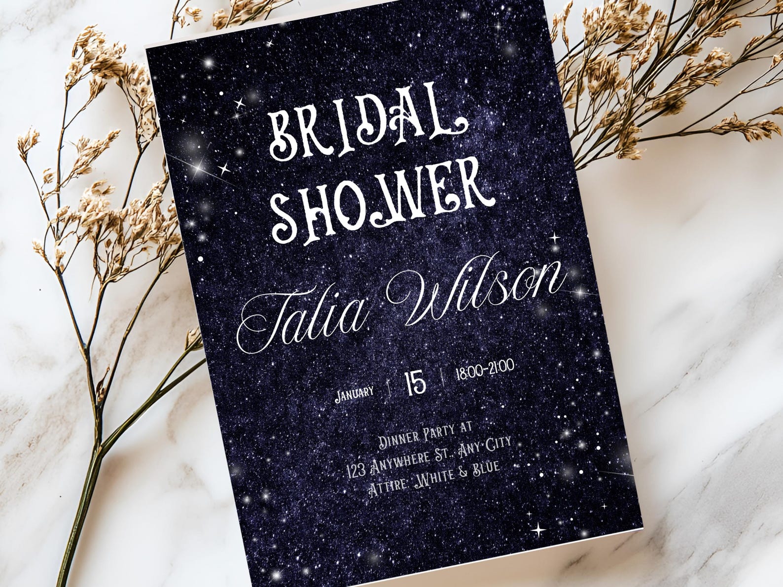 Starry Night Bridal Shower Invitation | Night Court Acotar-inspired ...