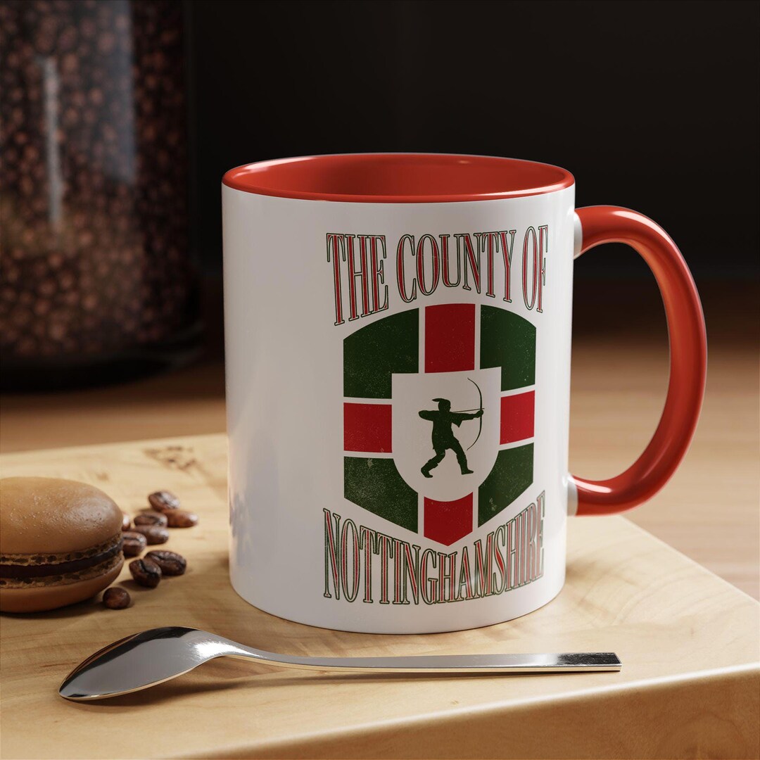 Mug, English County of Nottinghamshire Flag Accent Coffee Cup, UK ...