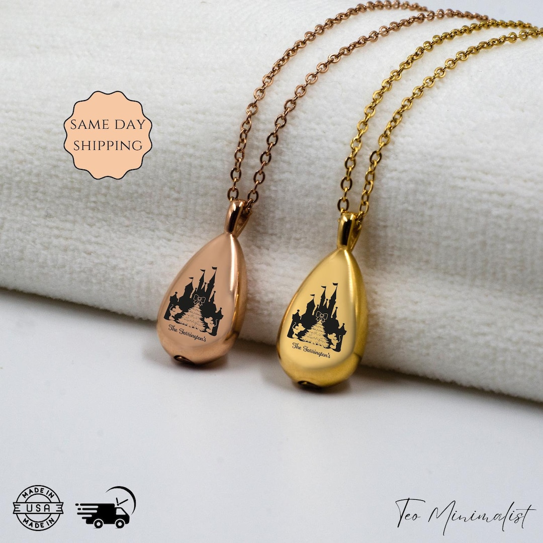 Personalized Disney Castle Urn Necklace, Mickey & Minnie Ash Holder ...