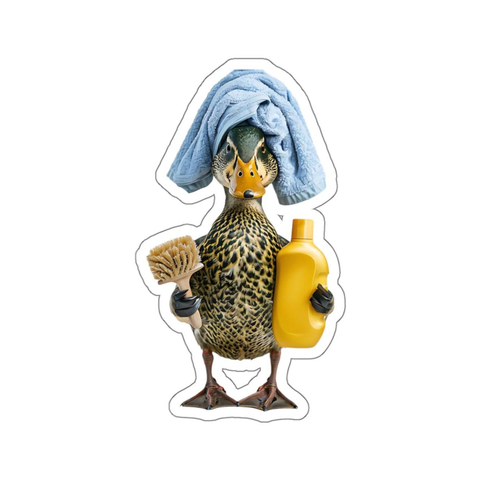 Funny Duck Bath Time Stickers, Cute Animal Decor for Journals, Laptops ...