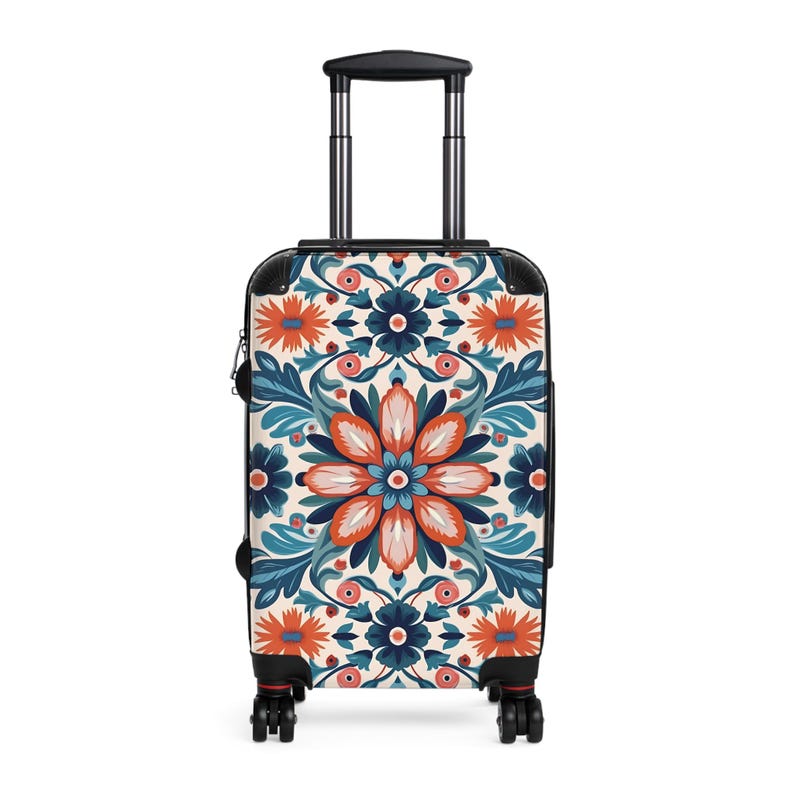 Floral Suitcase, Boho Chic Luggage, Vintage Travel Bag, Retro Floral ...