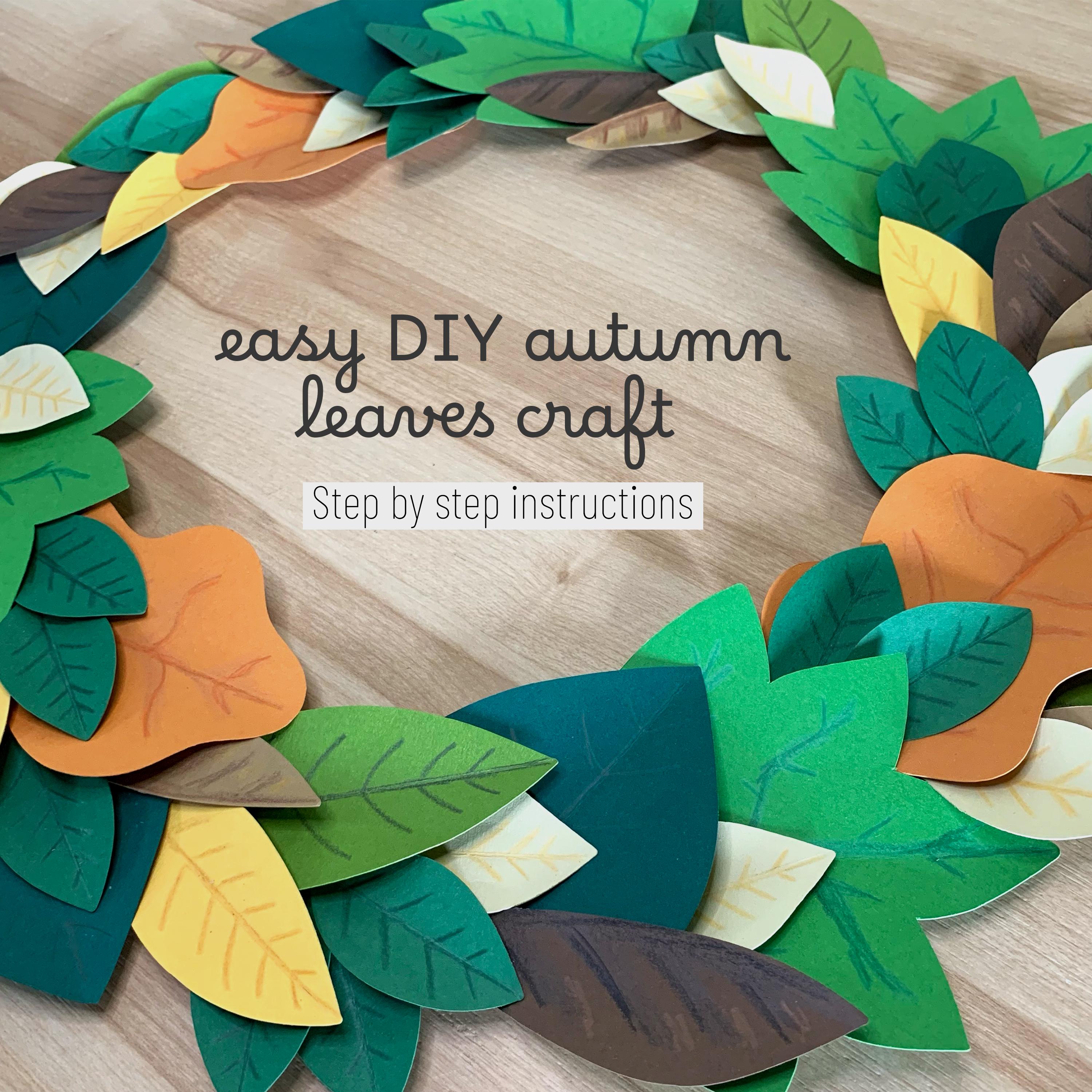 Fall Wreath Printable | DIY Front Door Wreath Template | Autumn Leaves ...