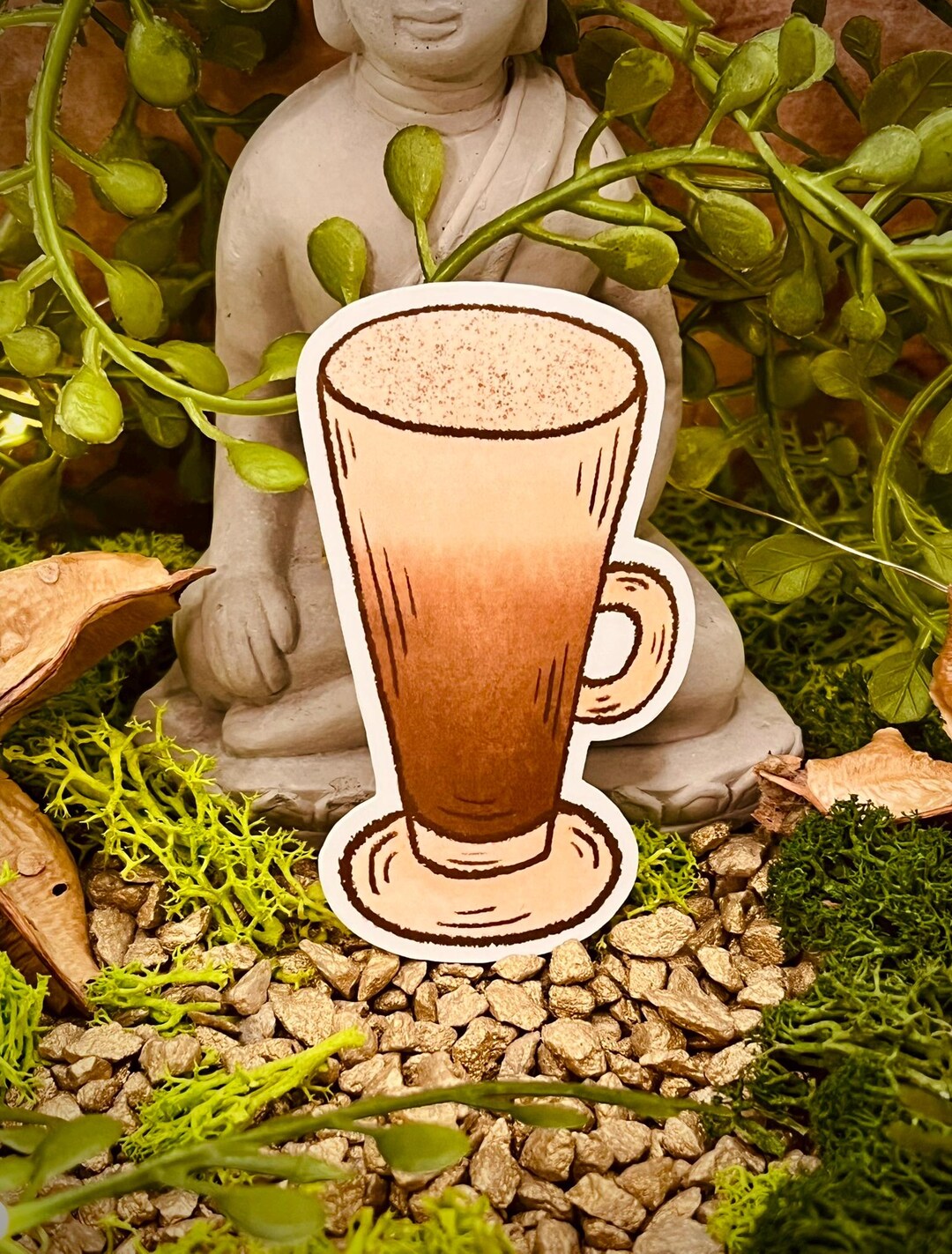 Latte Macchiato Laminated Vinyl Sticker | Cozy Coffee Art | Stickers ...