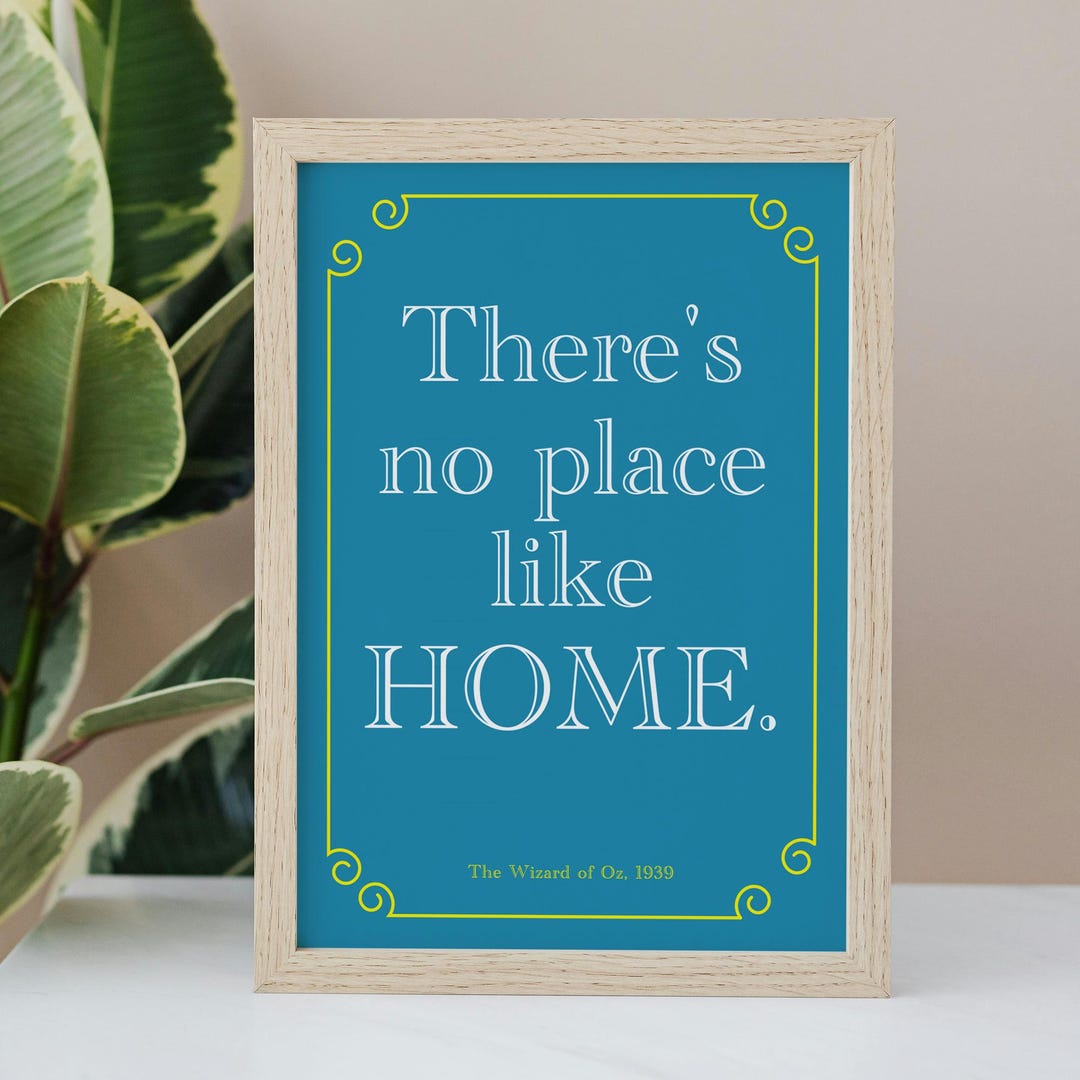 Movie Quote Poster Wizard of Oz There's No Place Like Home - Etsy