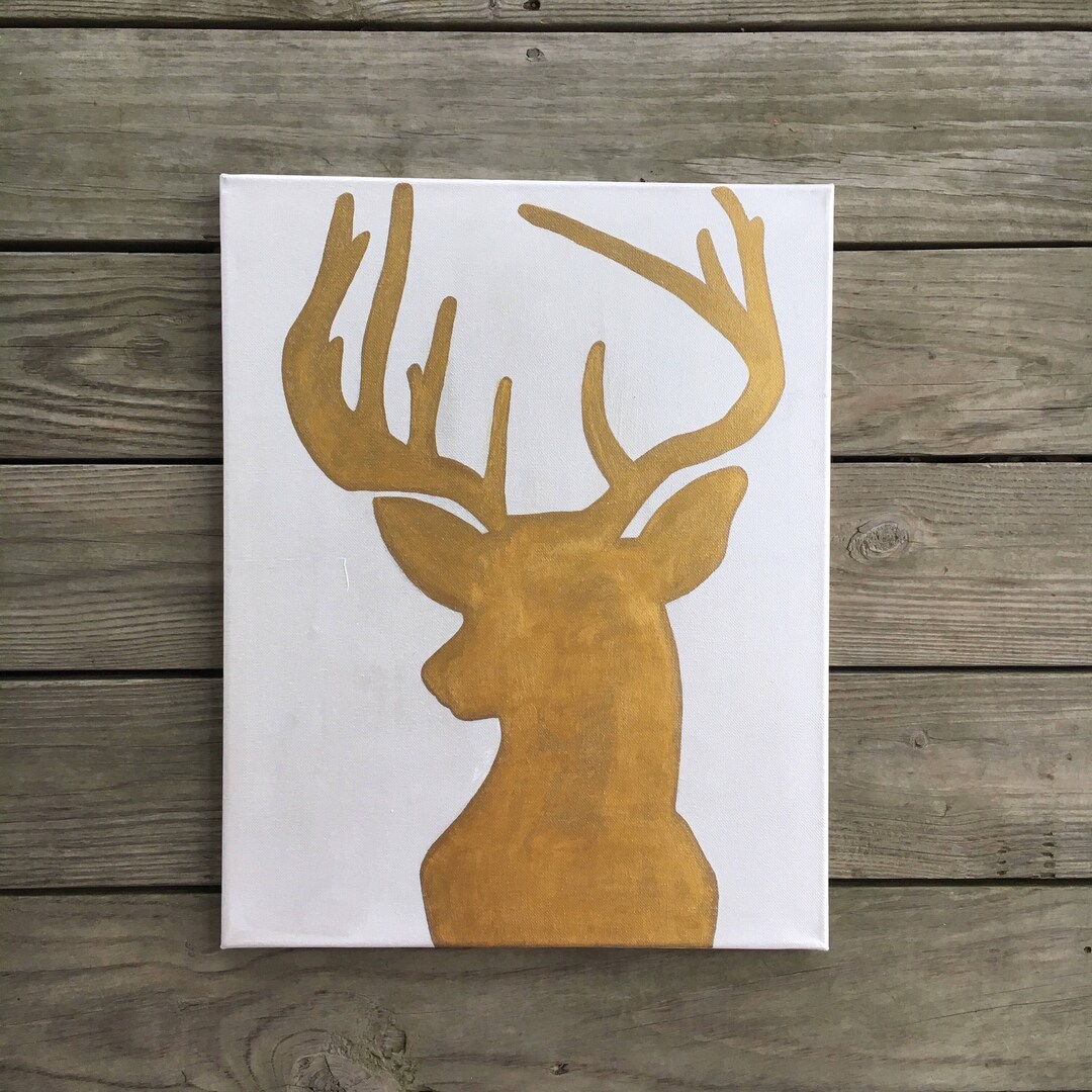 Reindeer, Buck, or Rudolph Silhouette Canvas Christmas Wall Decor ...