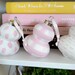 Hand Painted Ceramic Finial Ornaments, Pink & White Set - Etsy