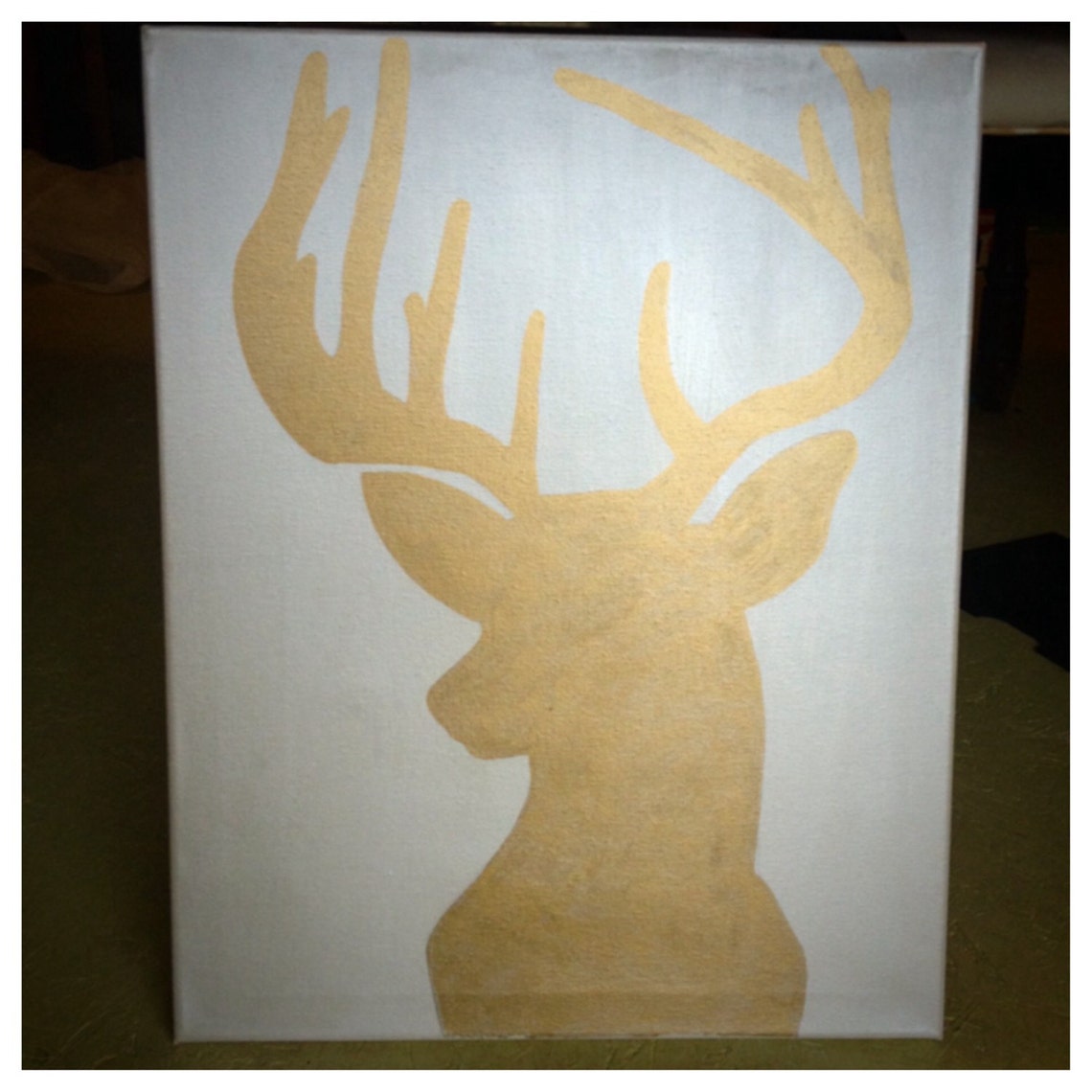 Reindeer Buck or Rudolph Silhouette Canvas Christmas Wall - Etsy