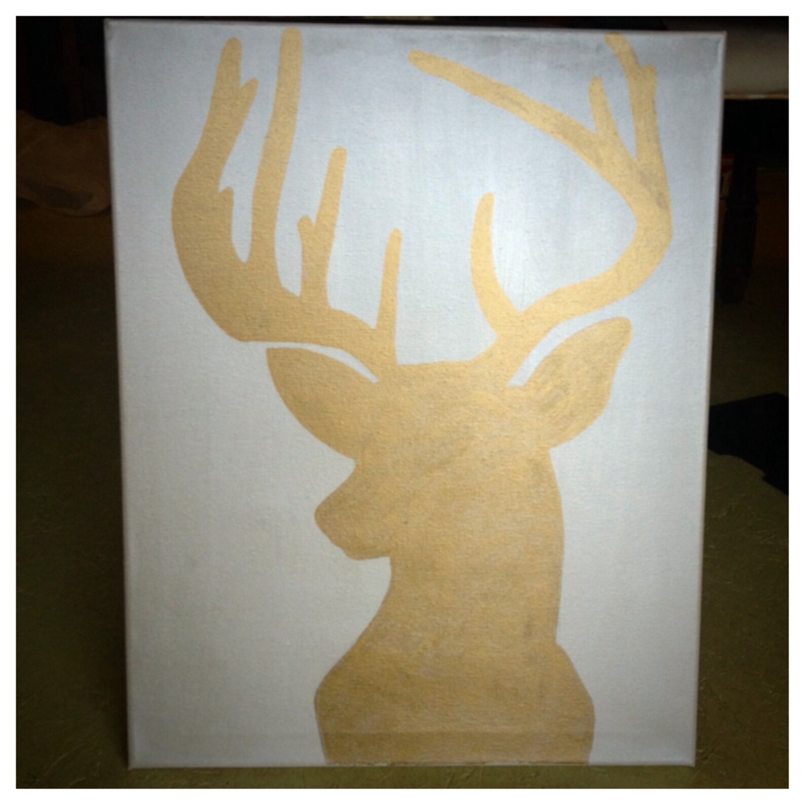 Reindeer Buck or Rudolph Silhouette Canvas Christmas Wall - Etsy