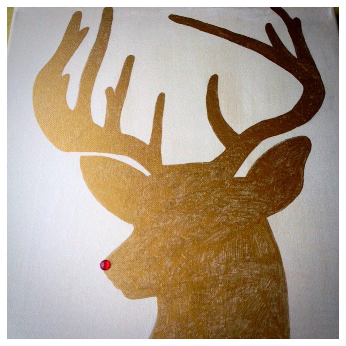 Reindeer Buck or Rudolph Silhouette Canvas Christmas Wall - Etsy
