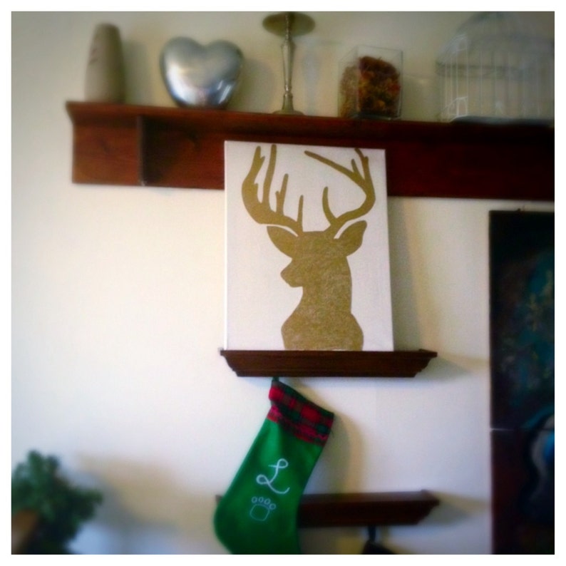 Reindeer Buck or Rudolph Silhouette Canvas Christmas Wall - Etsy