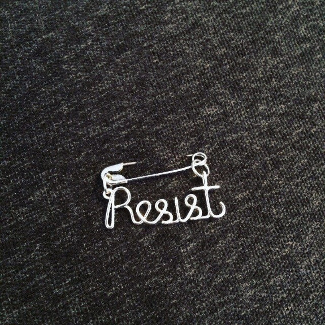 Wire Worked Resist Safety Pin Silver Plated Wire Solidarity - Etsy